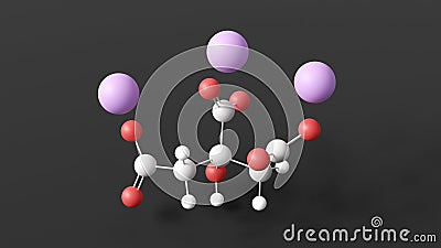 Potassium Citrate Molecular Structure, Tripotassium Citrate, Ball And ...