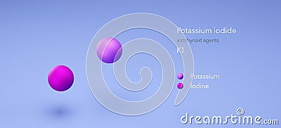 Potassium Iodide Molecule, Molecular Structures, Antithyroid Agents, 3d ...