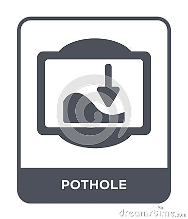Pothole Icon In Trendy Design Style. Pothole Icon Isolated On White Background. Pothole Vector ...