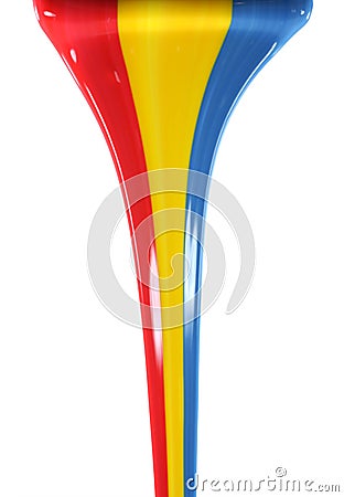Pouring Primary Colors Stock Photo - Image: 4133510