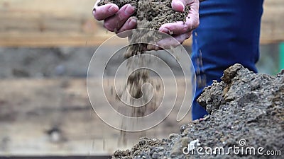 Pouring sand stock footage. Video of ecology, agronomist - 163687188