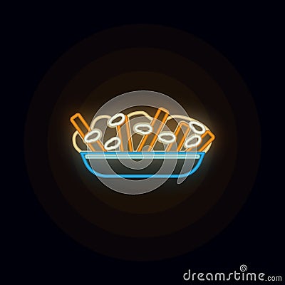 Poutine, Food Neon Icon. Simple Thin Line, Outline Vector Of Web Icons ...