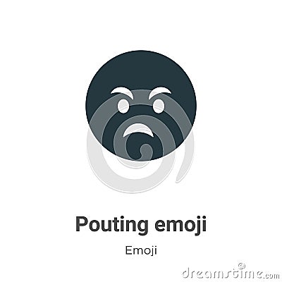 Pouting Emoji Vector Icon On White Background. Flat Vector Pouting ...