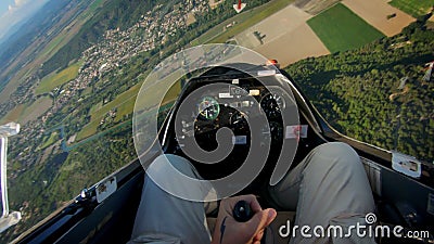 POV of Pilot Flying Small Private Jet or Glider Stock Video - Video of ...