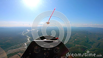 POV of Pilot Flying Small Private Jet or Glider Stock Video - Video of ...