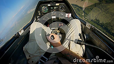 POV of Pilot Flying Small Private Jet or Glider Stock Footage - Video ...