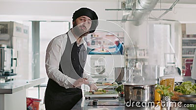 POV of Professional Chef Filming Cooking Show Program Stock Video ...