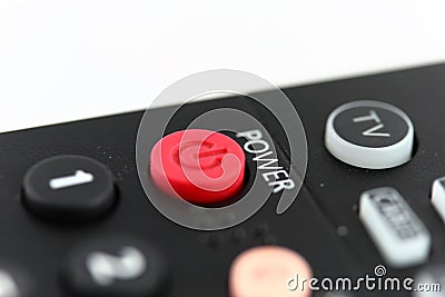 Red Power Button On TV Remote Control Stock Image - Image: 6750311