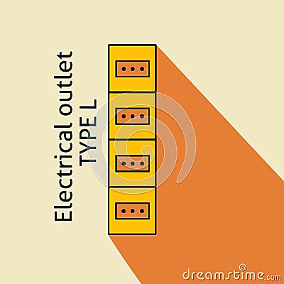 Type L Power Plug And Socket, Flat Design, Simple. Electrical Plugs And ...