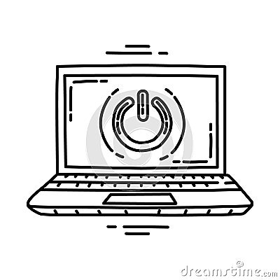 Power Shut Down Icon. Doodle Hand Drawn Or Outline Icon Style Cartoon ...