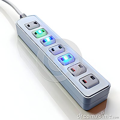 A Power Strip With Smart Features And LED Indicators Enhances ...