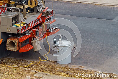 Power Transformers Are Installed The After Storm Damaged Electric ...