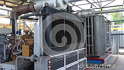 Powerful Compressor Cooling System. Compressing and Transporting Gas To ...