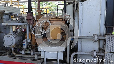 Powerful Compressor at a Gas Plant. Compressing and Transporting Gas To ...