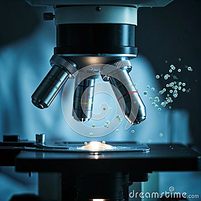 A Powerful Microscope With Three Lenses, Ready To Explore The ...
