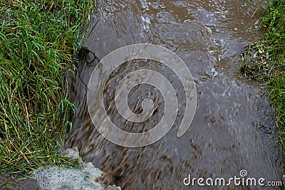 Powerful Waterfall With Dirty Water After The Rain Royalty-Free Stock ...