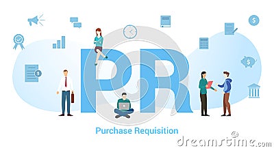 Pr Purchase Requisition Concept With Big Word Or Text And Team People ...