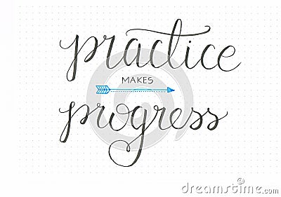 `Practise Makes Progress` Honest Hand Lettering Saying In Black With An ...