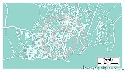 Praia Cape Verde City Map In Retro Style. Outline Map. Cartoon Vector ...