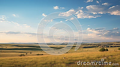 Prairie Scene With Expansive Plains Backdrop Stock Image ...