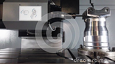 Precision Milling CNC Machine Tool Makes Part. Stock Video - Video of ...