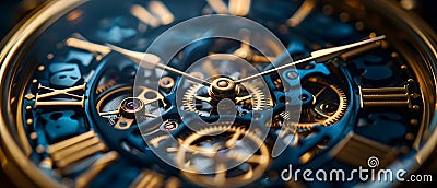 Precision Of Time: The Intricacy Of Clockwork. Concept Clock Mechanisms ...