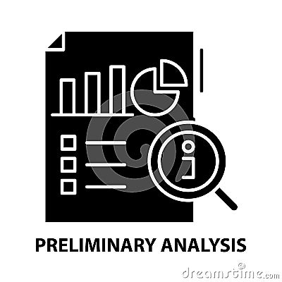 Preliminary Analysis Icon, Black Vector Sign With Editable Strokes ...