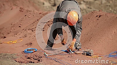 Preparation of an Explosion in the Quarry, Workers are Preparing ...