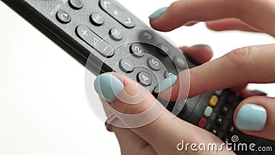 Press the Buttons on the TV Remote Stock Video - Video of multimedia ...