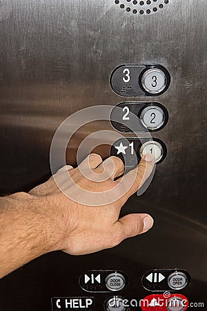 Pressing Elevator Button Royalty Free Stock Photos - Image: 25221628