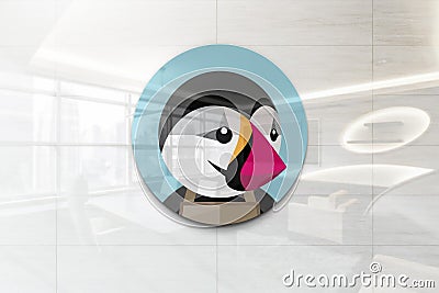 Prestashop On Glossy Office Wall Realistic Texture Editorial Image ...