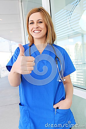 Pretty Woman Nurse at Hospital Stock Photo - Image of hair, white: 6484242