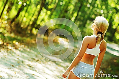 Pretty Young Runner stock image. Image of path, forest - 6253111