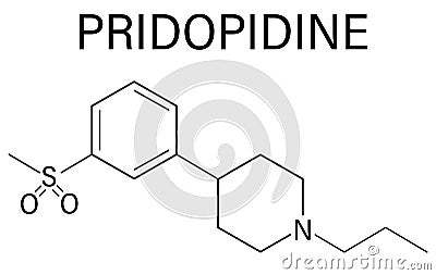 Pridopidine Drug Molecule. Skeletal Formula. Chemical Structure Vector ...