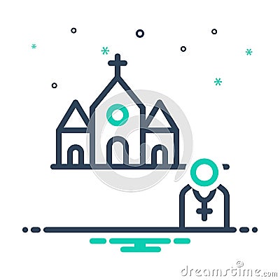 Mix Icon For Priest, Adorer And Devotee Royalty-Free Stock Image ...