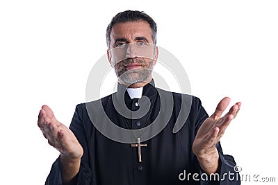 Priest Open Hands Arms Praying Stock Photo | CartoonDealer.com #129853902