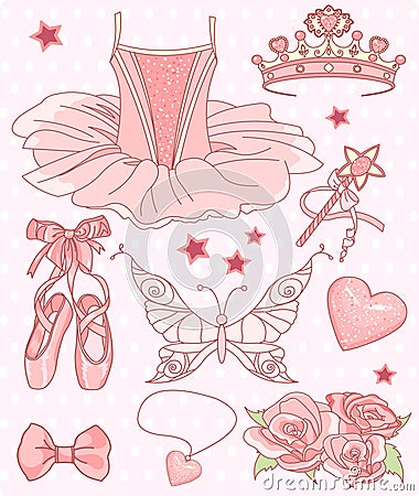 Princess Ballerina Set Royalty Free Stock Photography - Image: 16520637