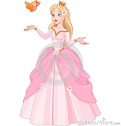 Princess And Bird Vector Illustration | CartoonDealer.com #41491244