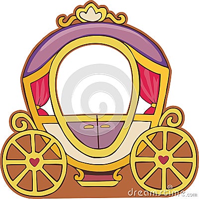 The Princess`s Carriage Drawing For A Photo Zone Vector Illustration ...