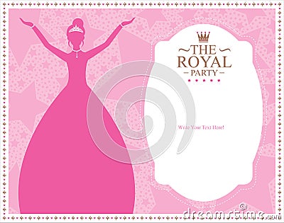 Princess Template Card Design Vector Illustration | CartoonDealer.com ...