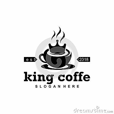 King Coffee Logo,coffee Shop Logo Design Template Stock Illustration ...