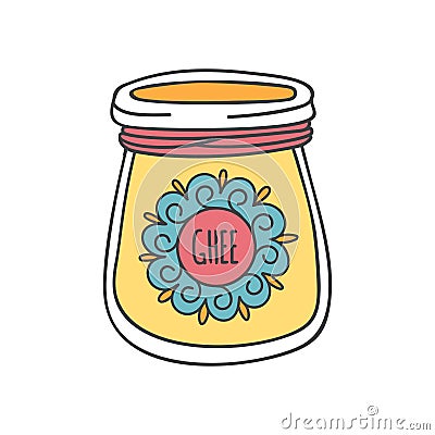 Ghee. Vector Illustration Of Traditional Indian Ghee Butter ...