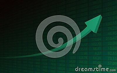 Abstract Financial Chart With 3d Uptrend Line Arrows Graph Go Up And ...