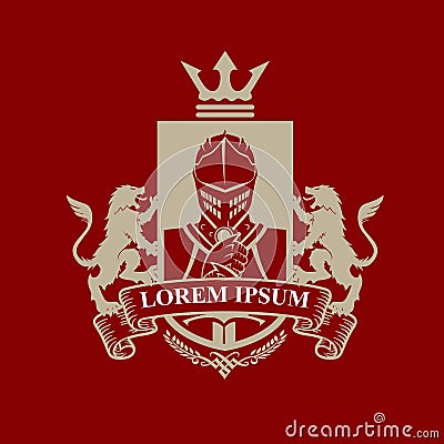 A Paladin Knight Crest Symbol. Vector Illustration. | CartoonDealer.com ...