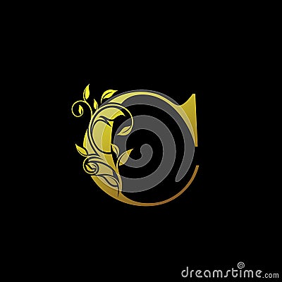 Classy Gold Letter C Logo Icon . Initial Letter C Design Vector Luxury ...