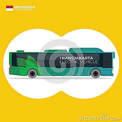 Indonesian Car - Transjakarta Electric Vector Illustration Stock Image ...