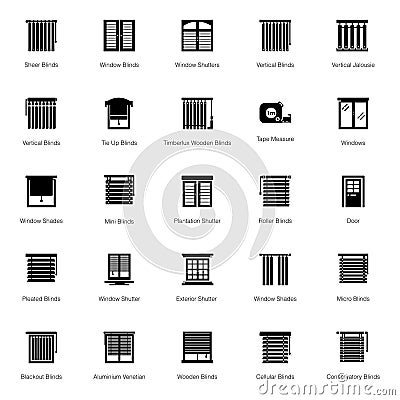 Window Shutter Icons Cartoon Vector | CartoonDealer.com #156528921