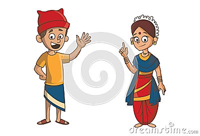 Cartoon Illustration Of Goa Couple | CartoonDealer.com #156699014