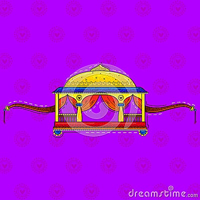Illustration Of Desi Indian Art Style Palanquin. Stock Image ...