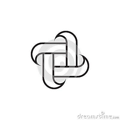 Four Shape Logo Vetor Outline Stroke Cartoon Vector | CartoonDealer.com ...